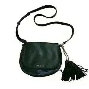 Michael Kors | Bags | Michael Kors Black Pebbled Leather Elyse Medium ...